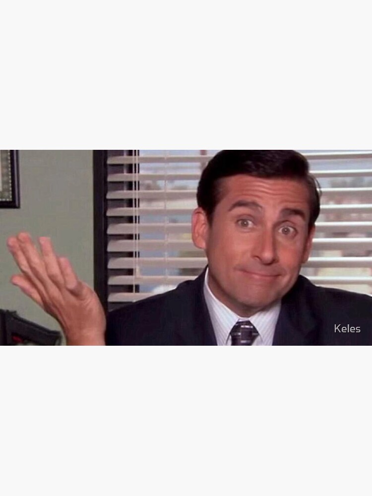 "Michael Scott Steve Carell Shrugging MEME" Sticker by Keles | Redbubble