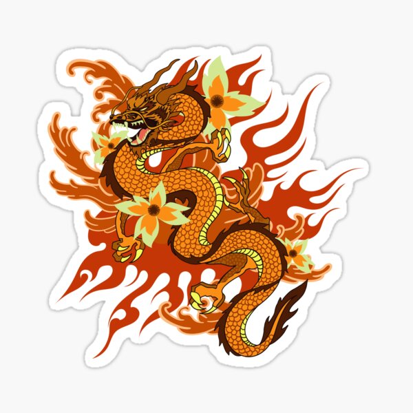 "fire dragon" Sticker by Northendesigns | Redbubble