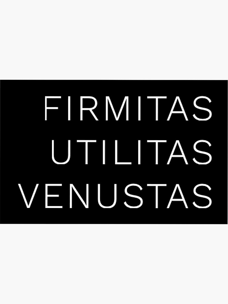 Pegatina «Firmitas, Utilitas, Venustas Vitruvius - Arquitectura» de ...