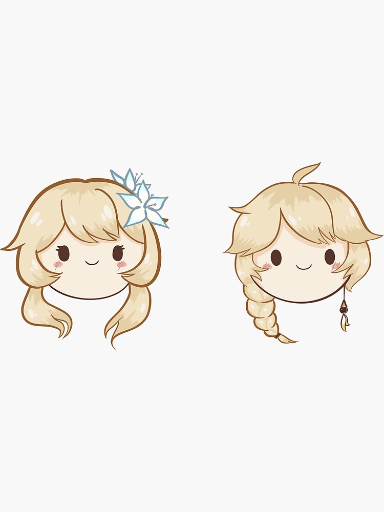 "Lumine and Aether Chibis" Sticker for Sale by rycina | Redbubble