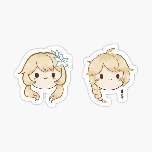 "Lumine and Aether Chibis" Sticker for Sale by rycina | Redbubble