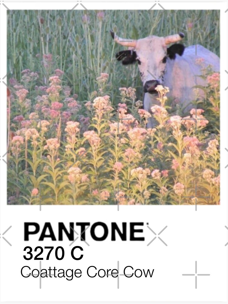 "Pantone Cottage Core Cow sticker" Sticker for Sale by ArtsyMelon ...