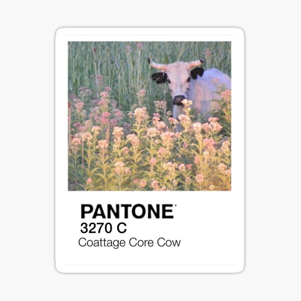 "Pantone Cottage Core Cow sticker" Sticker for Sale by ArtsyMelon ...