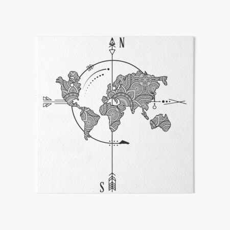 "Compass Map" Art Board Print by harputogullari | Redbubble