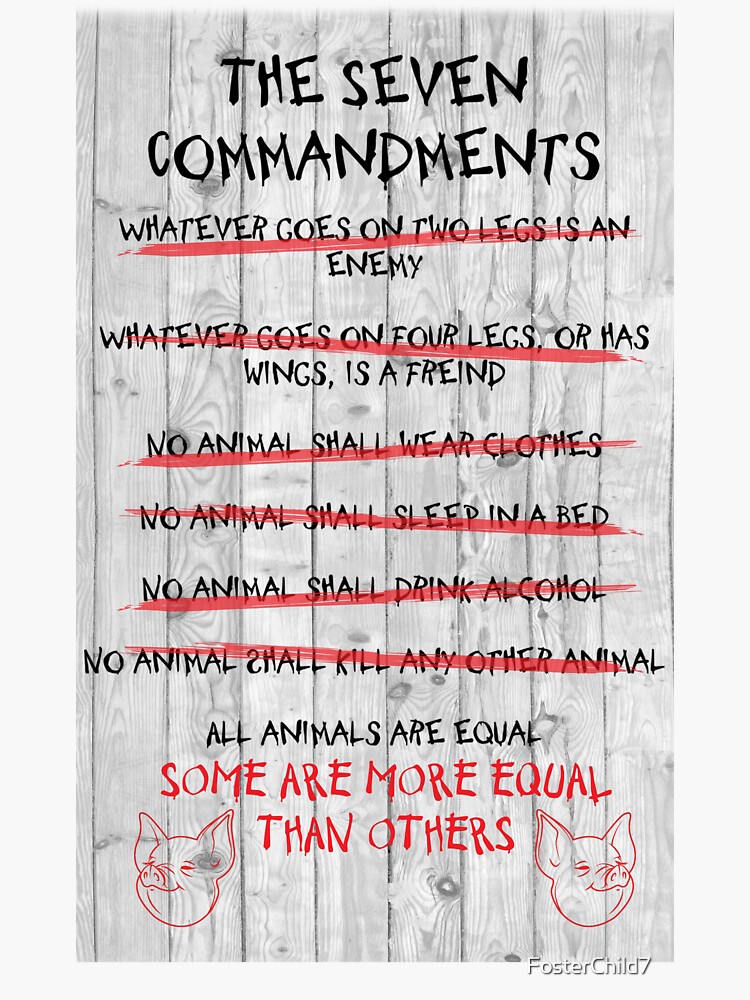 "The Seven Commandments - Animal Farm" Sticker for Sale by FosterChild7 ...