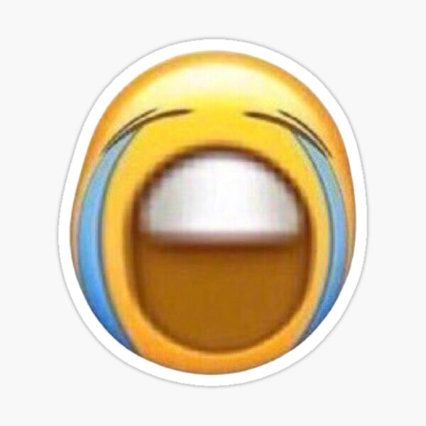 "Exaggerated Crying Emoji" Sticker for Sale by contrapposto | Redbubble