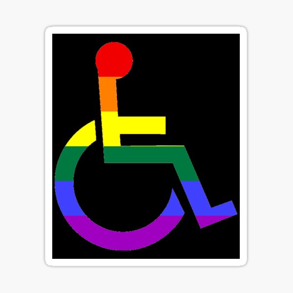 "Rainbow Wheelchair Symbol" Sticker by uniqueitems | Redbubble