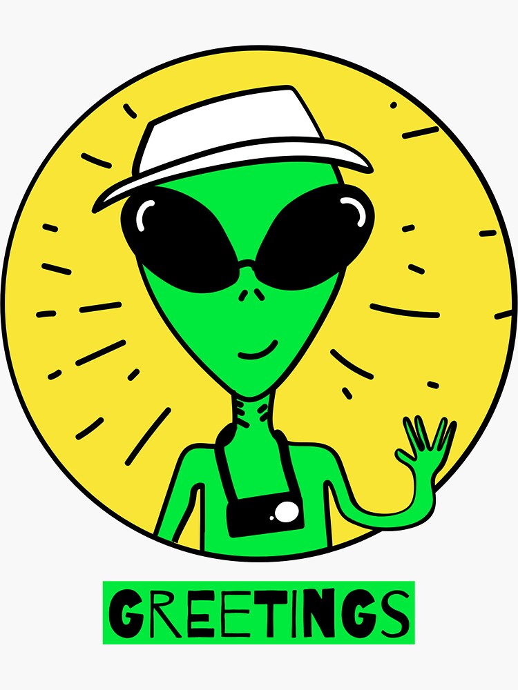 "Alien Greetings" Sticker by Bgonsalv | Redbubble