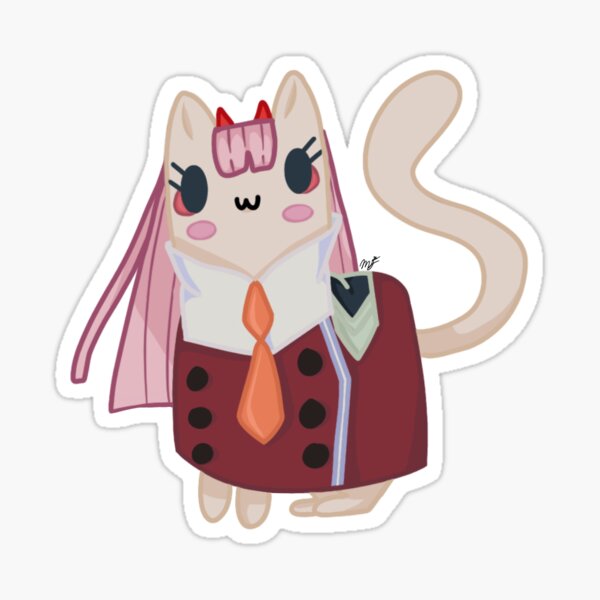 "Zero Two Cat" Sticker for Sale by SolarisMaxx | Redbubble