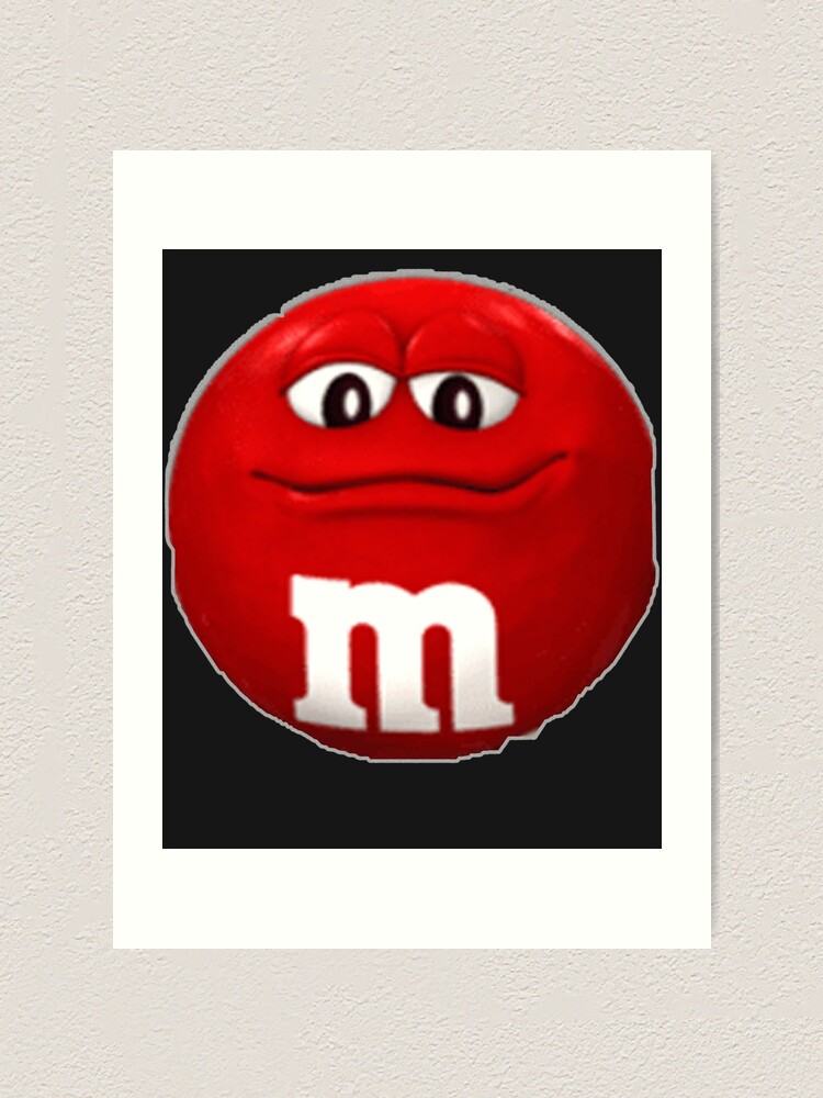 "NEW RED M&M FACE" Art Print for Sale by DRAWARTIST22 | Redbubble
