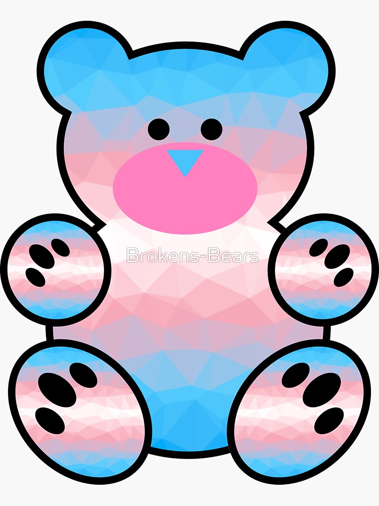 "Trans Pride Bear" Sticker by Brokens-Bears | Redbubble