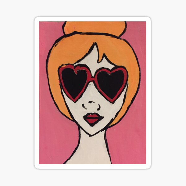 "Heart Sunglasses" Sticker by fgillustration | Redbubble