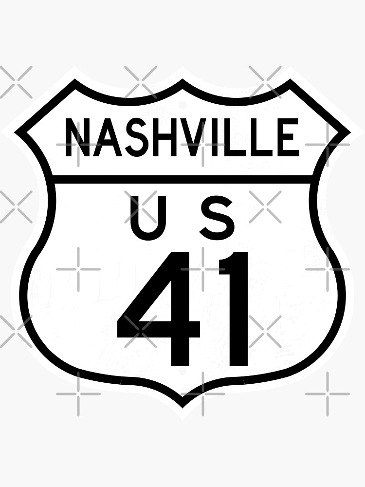 "Nashville Route 41 US Road Sign " Sticker for Sale by Kiwidom | Redbubble