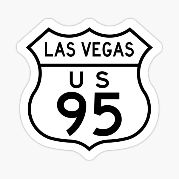 "Las Vegas Route 95 US Road Sign " Sticker by Kiwidom | Redbubble