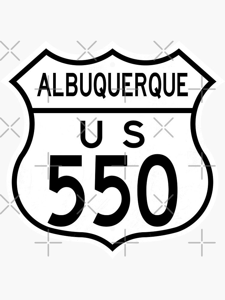 "Albuquerque Route 550 US Road Sign " Sticker for Sale by Kiwidom ...