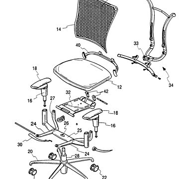 "Office Rolling Chair Exploded No 1 Black" Poster for Sale by UsumStudy ...