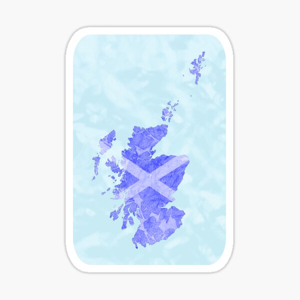 "Scotland with Saltire on Pale Blue Background" Sticker for Sale by ...