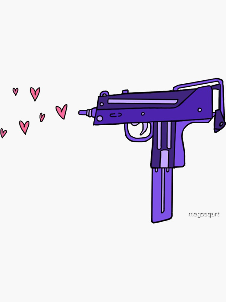 "uzi" Sticker for Sale by megseqart | Redbubble