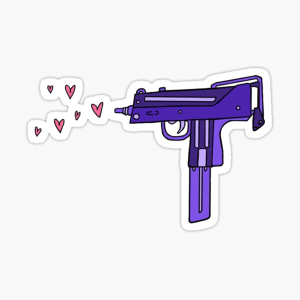 "uzi" Sticker for Sale by megseqart | Redbubble