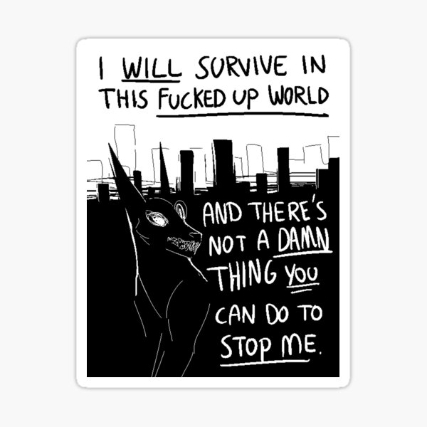 "SURVIVE" Sticker for Sale by albinoroo | Redbubble
