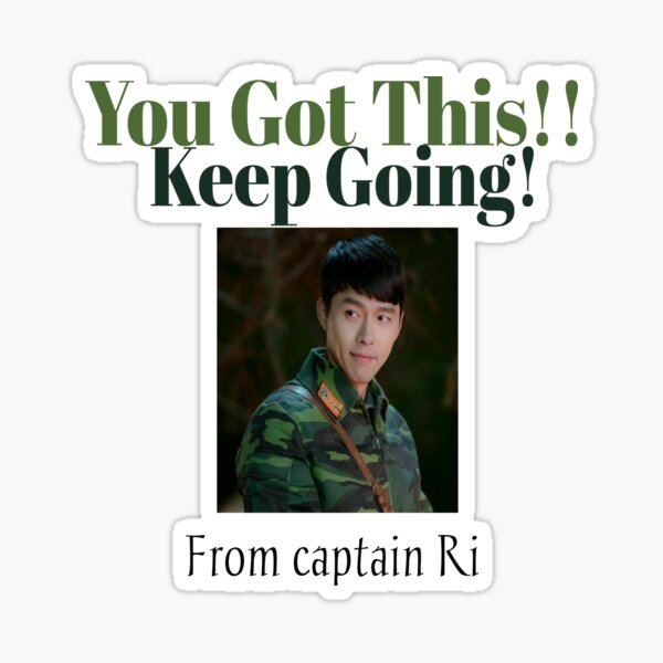 "Crash landing on you Cheering message from captain ri " Sticker for ...