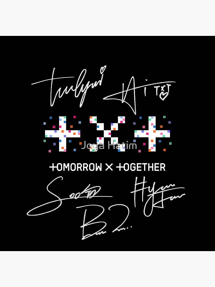 "TXT - Blue Hour Logo with Signatures (black)" Sticker for Sale by ...