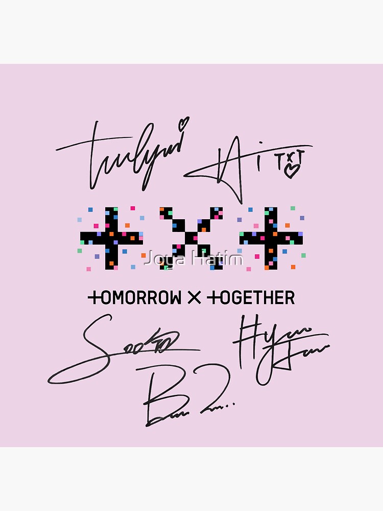 "TXT - Blue Hour Logo with Signatures (AR)" Sticker by joyahatim ...