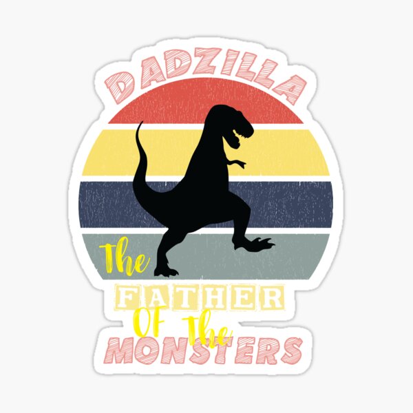 "Dadzilla Father Of The Monsters Retro -Duddysaurus T Rex Family ...