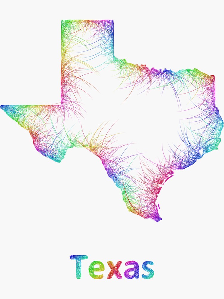"Rainbow Texas map" Sticker for Sale by davidzydd | Redbubble