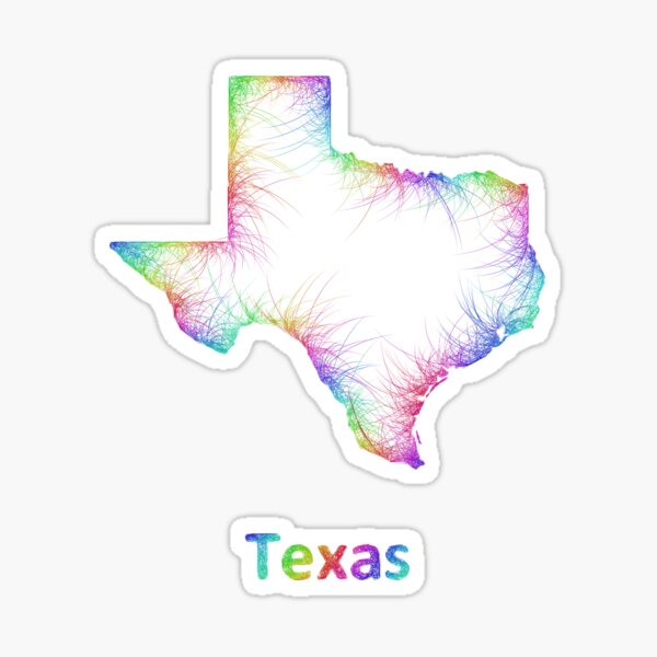 "Rainbow Texas map" Sticker for Sale by davidzydd | Redbubble