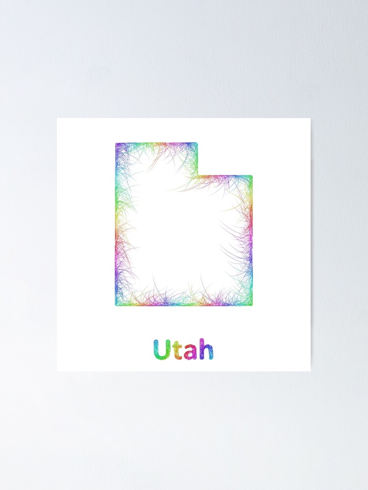 "Rainbow Utah map" Poster by davidzydd | Redbubble