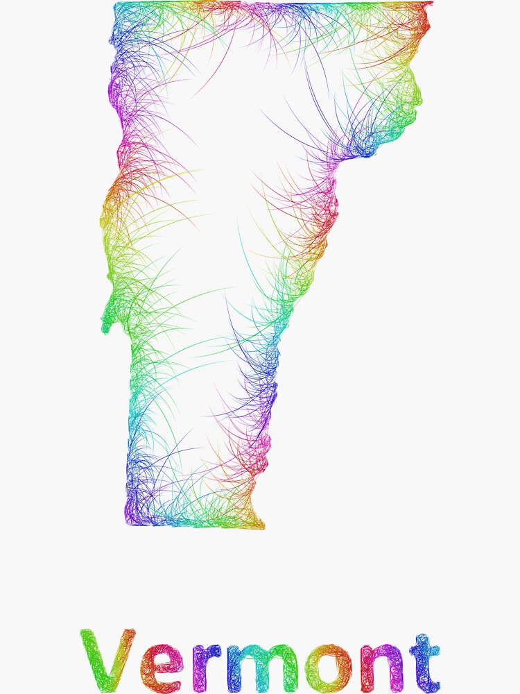"Rainbow Vermont map" Sticker by davidzydd | Redbubble
