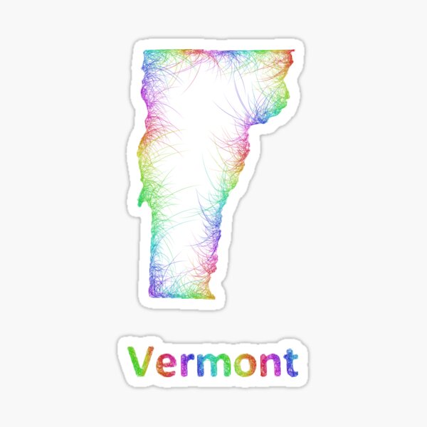 "Rainbow Vermont map" Sticker by davidzydd | Redbubble