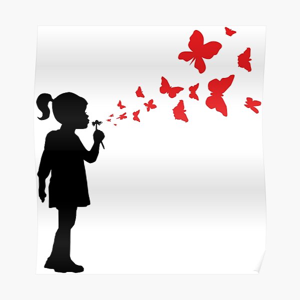 Banksy Girl Butterfly Poster For Sale By Heimatkiosk Redbubble