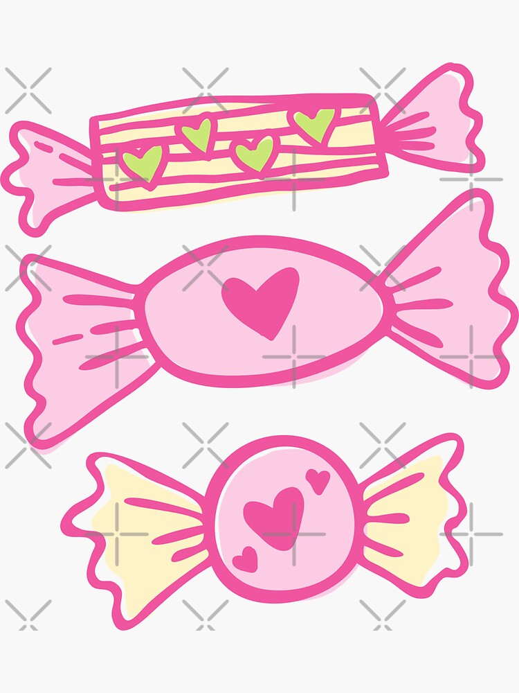 "Pastel Pink Candies" Sticker by ReyelsArt | Redbubble