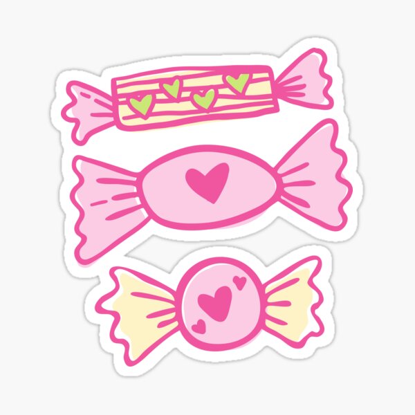 "Pastel Pink Candies" Sticker by ReyelsArt | Redbubble