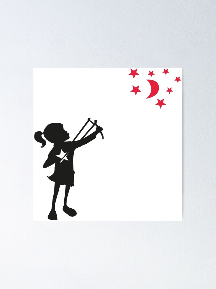 Banksy Girl Slingshot Poster For Sale By Heimatkiosk Redbubble