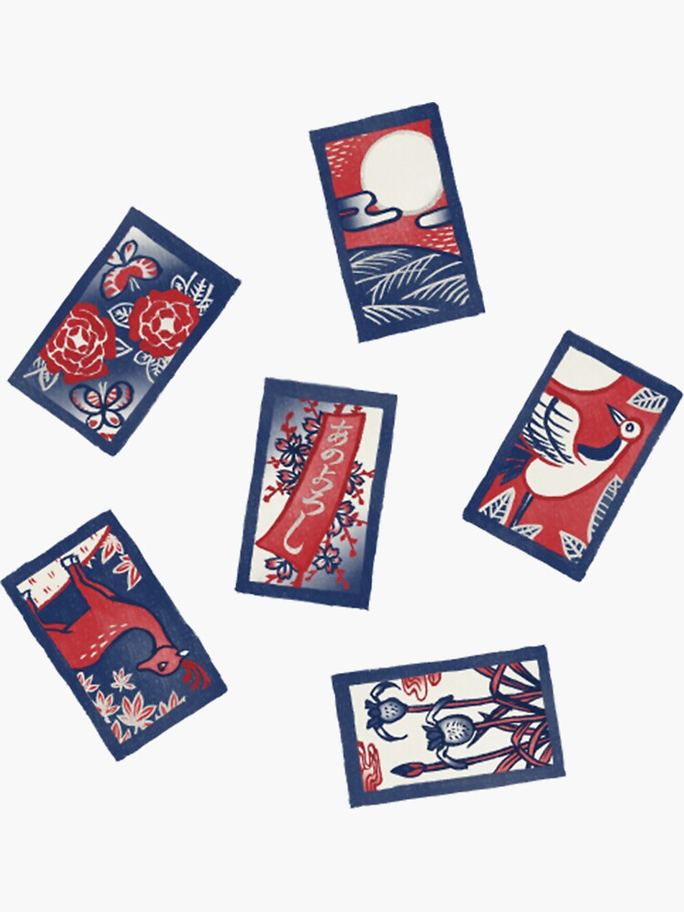 "Hanafuda" Sticker for Sale by Magyardalma | Redbubble