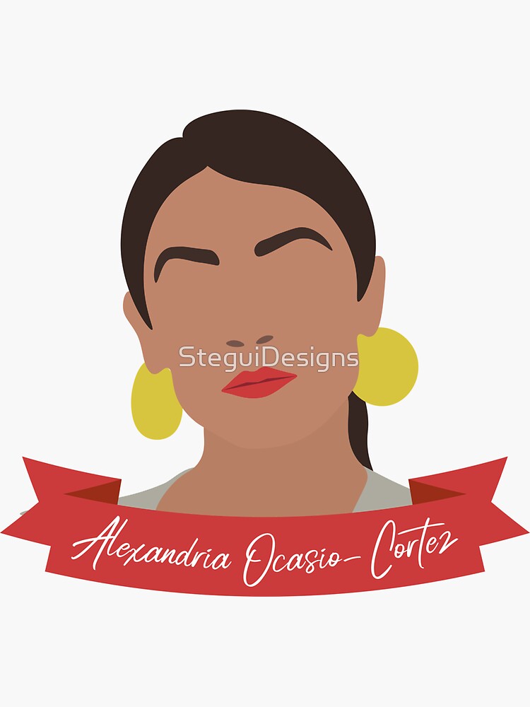 "Alexandria Ocasio-Cortez Sticker AOC" Sticker for Sale by ...
