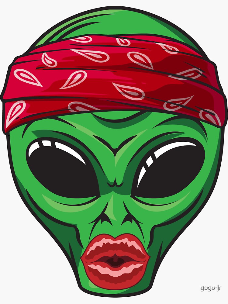 "Alien with lip filler Botox Funny alien" Sticker by gogo-jr | Redbubble