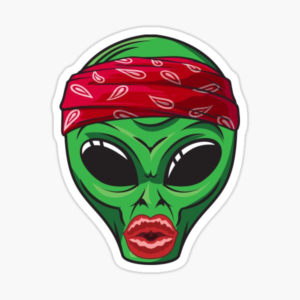 "Alien with lip filler Botox Funny alien" Sticker by gogo-jr | Redbubble