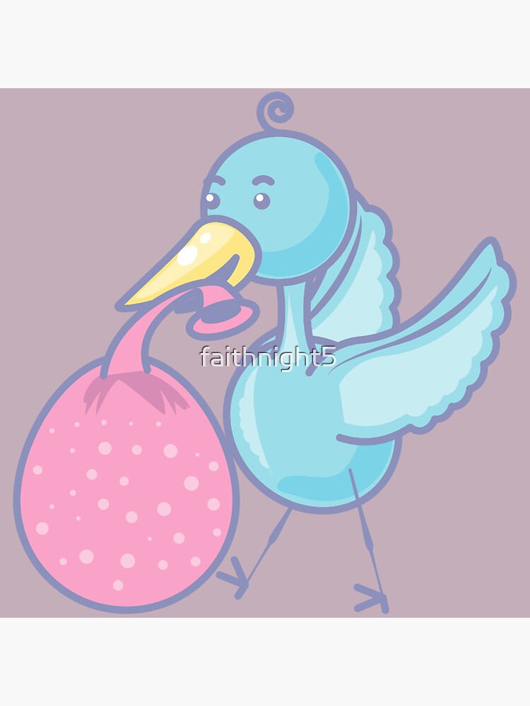 "Cute stork flying with diaper " Sticker by faithnight5 | Redbubble