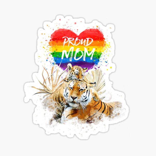 "LGBTQ Gay and Lesbian Pride Mama Tiger with Baby" Sticker for Sale by ...