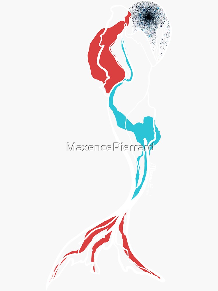 "Single Line - Mermaid (White)" Sticker for Sale by MaxencePierrard ...