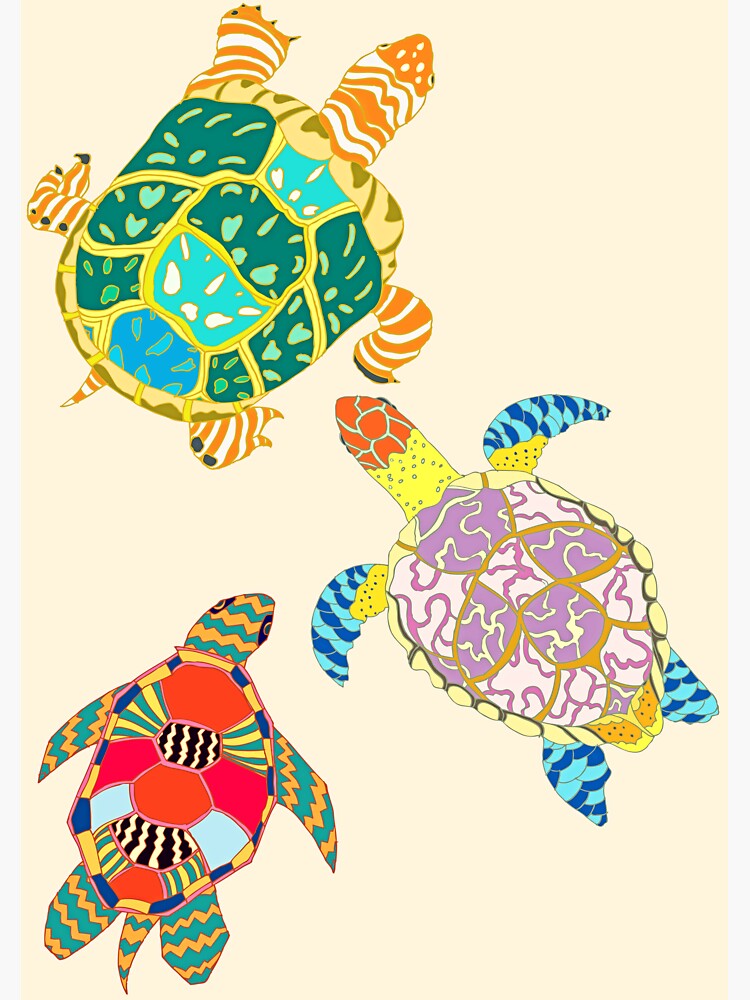 "Turtle Family" Sticker for Sale by minniemorrisart | Redbubble