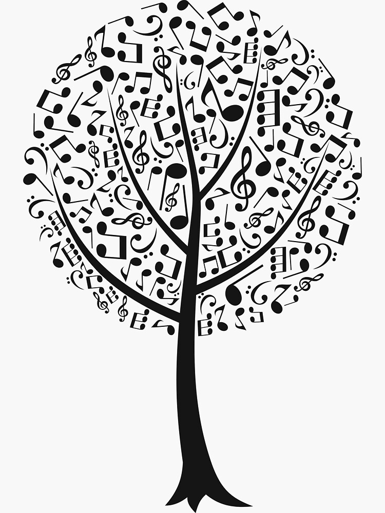 "Music tree note art" Sticker by Vhutolo | Redbubble