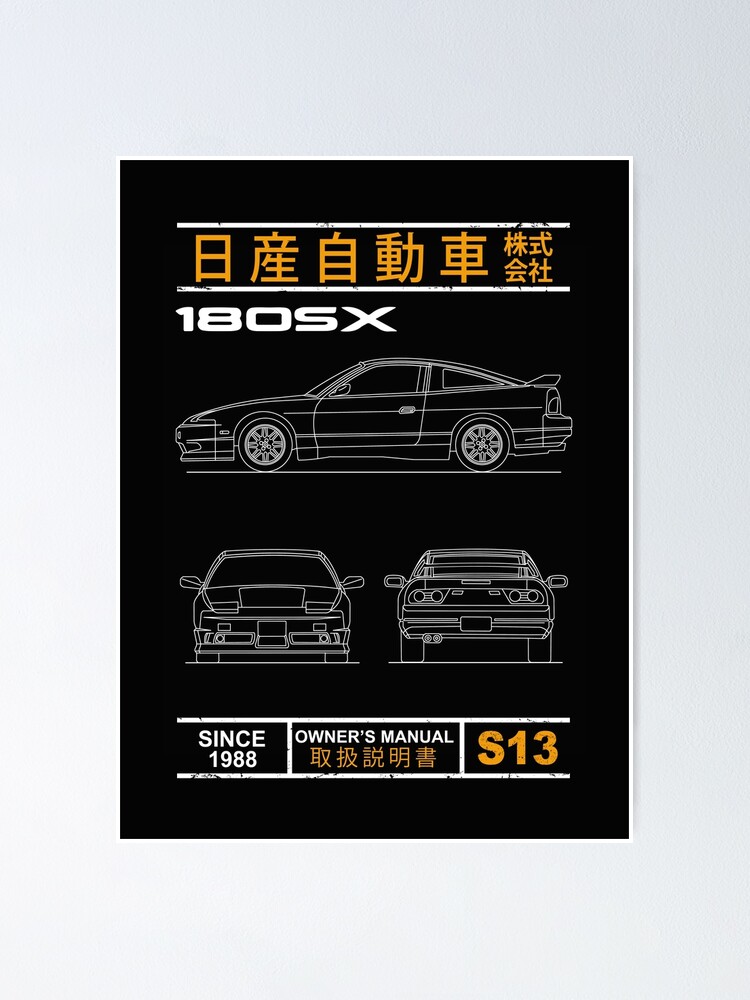"Blueprint of the 180SX" Poster for Sale by rogue-design | Redbubble