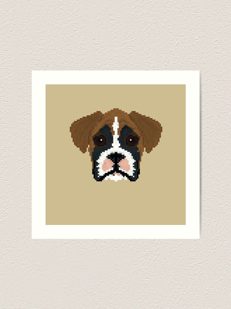 "Boxer puppy dog pixel art" Art Print for Sale by BloodReave | Redbubble