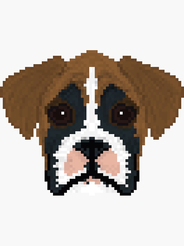"Boxer puppy dog pixel art" Sticker for Sale by BloodReave | Redbubble