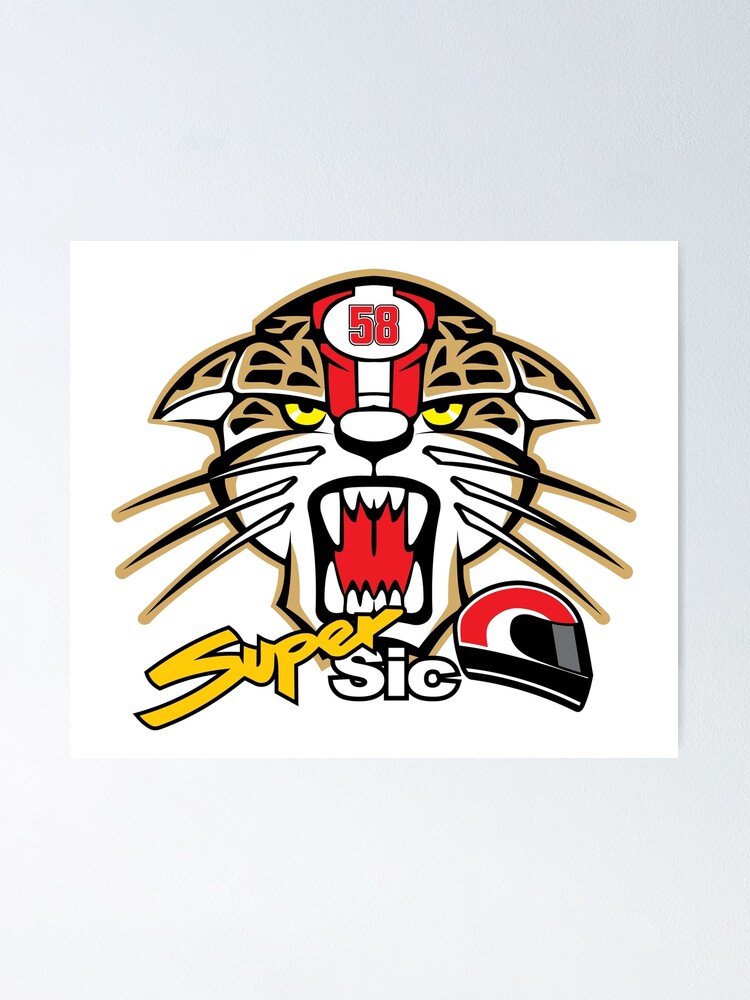 "Marco Simoncelli Super Sic Tiger" Poster by EazyTeezy | Redbubble